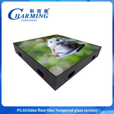 China Custom  Indoor And Outdoor Ultra Thin Glass  Gob Cover Iron Frame Stage Floor Interactive Digital Panel Video Wall Dance Floor LED Screen for sale