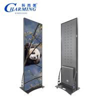 China Hot Selling Advertising Led Poster Screen With Wheels Flooring Standing for sale