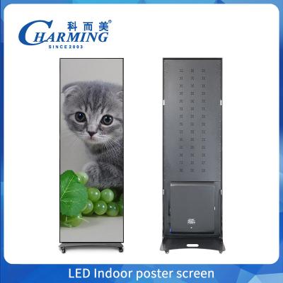 China High Refresh 4K LED Stand Poster Display P1.86 P2 P2.5 Indoor Panel Player LED Screen Poster Display for Shopping Mall for sale