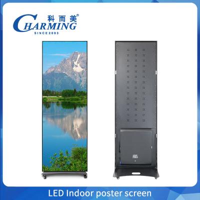 China Full Color Led 640X1920mm P2 P1.86 P2.5 P3 Flooring Standing Led Poster Wifi Usb Movable Mirror Poster Display Panels for sale
