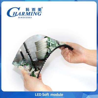 China True Color Indoor P3 P4 Soft Module Curved Flexible Led Display Screen For Cylindrical Column Use for sale