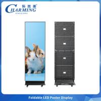 China Dual‑Sided Foldable LED Poster Display Portable Mobile Advertising Screen with Universal Wheels for sale