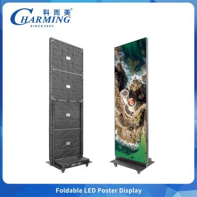 China Indoor P1.86 P2 P2.5 Foldable Standing Poster LED Display with Wheel Video LED Display Advertising LED Screen for sale