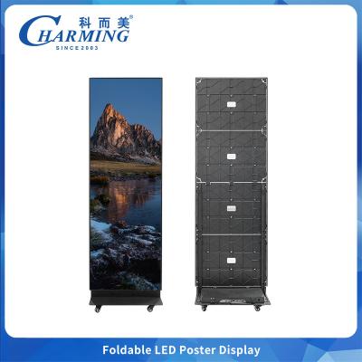 China Full Color Indoor Pantalla LED Digital Signage P1.86 P2 P2.22 P2.5 Floor Standing Foldable Led Poster Display for sale