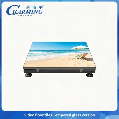 China P3.91 Tempered glass version video ﬂoor tiles wear-resistant and load capacity 500KG for sale