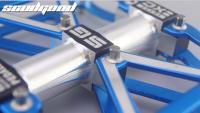 China CNC Processed 3 bearing Aluminum Alloy Bicycle Pedal Premium Anodized Colors for sale