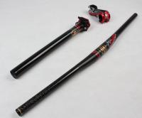 China Ultralight Aluminum Handlebar Stem Seatpost 3 Set 680mm long 31.8mm MTB mountain Bike Seat Post Flat Bar Swallow Handle for sale