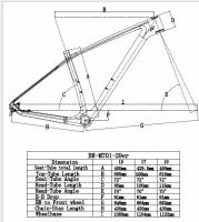 China 29er Carbon Mountain Bike Frame of T800 Carbon Fiber 12 mm Thru-axle BB30 Tapered Headtube for sale