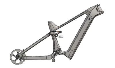 China 29er Full Suspension E-bike Frame 205X65mm 29 Inches Size for MTB Bikes for sale