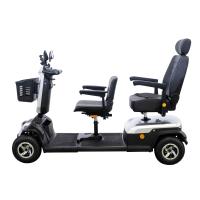 China 950W Dual Seats Electric Mobility Scooter With ELectric Magnetic Brake For Outdoor Travelling White for sale