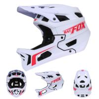 China Adult BMX Full Face Helmet Downhill Off Road Integrated Shell PC+Inner EPS and 25 Vents White Red for sale