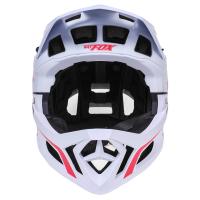 China Adult BMX Full Face Helmet Downhill Off Road Integrated Shell PC+Inner EPS and 25 Vents White Red for sale