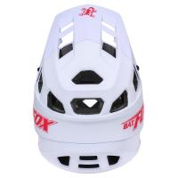 China Adult BMX Full Face Helmet Downhill Off Road Integrated Shell PC+Inner EPS and 25 Vents White Red for sale