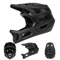 China Adult BMX Full Helmet Downhill Off Road Integrated Anti Drop Anti Glare Hat Brim Full Face Helmet Black for sale