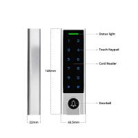 China Waterproof ip66 TUYA TTLOCK APP Smart Touch Keypad Password Standalone RFID Card Acess Control Reader with Door Bell for sale