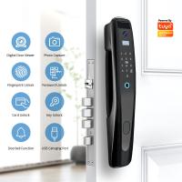 China Biometric Fingerprint and Password IC Card Smart Door Lock with TUYA WIFI/TT Lock APP Viewer Vision Digital with Camera for sale