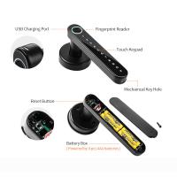 China Security Wifi Wireless Door Lock TUYA APP Access Smart Keyless Digital Electronic with Fingerprint Handle Lock for sale