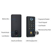 China APP Remote Control RFID Card Password fingerprint Wireless Smart Door Lock for sale