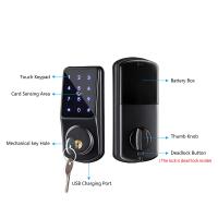 China Deadbolt APP Remote Control RFID Card Digits fingerprint Wireless Smart Door Lock for sale