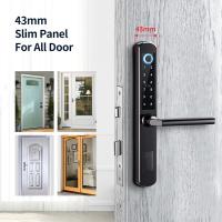 China Slim Waterproof Wireless Door Lock for Hotel and Dustproof Digital Smart Door Lock with TT lock Tuya APP for sale