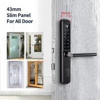 China TT lock Tuya APP Slim RFID Card Waterproof Wireless Door Lock for Hotel and Dustproof Digital Smart Door Lock for sale