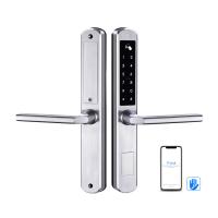 China TT lock Tuya APP Slim RFID Card Waterproof Wireless Door Lock for Hotel and Dustproof Digital Smart Door Lock for sale
