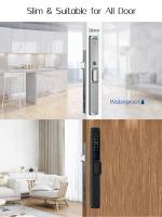 China Slim Biometric Fingerprint Smart Wireless Door Lock with Cute Handle Tuya WIFI or TTLock App IP66 Waterproof Lock for sale