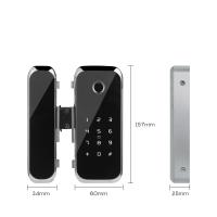 China TTLock BT or WIFI Wireless App Digital Electronic Biometric Fingerprint Glass Door Lock for Office for sale