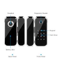 China TTLock BT or WIFI Wireless App Digital Electronic Biometric Fingerprint Glass Door Lock for Office for sale