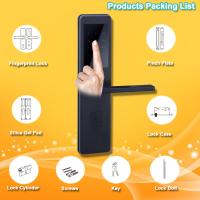 China Commercial Touch Screen Fingerprint Sensor Door Lock Elegant Appearance Design for sale