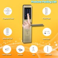 China finger-touch keypad contactlessly Password Door Lock keyless low voltage warning  card for sale