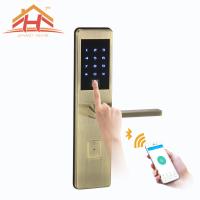 China Intelligent Bluetooth Smart Door Lock Tempered Glass Touch Screen With Hidden Keyhole for sale