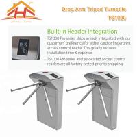 China Biometric Drop Arm Tripod Turnstile Gate RFID Reader And SUS304 Stainless Steel for sale