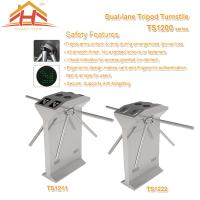China Dual Lane Drop Arm Tripod Style Access Control Turnstile Fingerprint & RFID Reader for sale