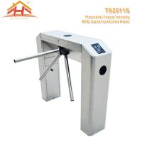 China Three Arm Access Control Turnstile Barrier Gate System With Fingerprint And RFID Card Reader for sale