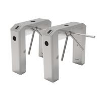 China Three Arm Access Control Turnstile Barrier Gate System With Fingerprint And RFID Card Reader for sale