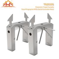 China Face And Fingerprint Fixed Arm Bridge Half Height Turnstile Access Control System for sale