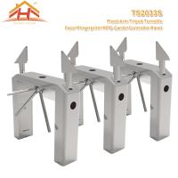 China Face And Fingerprint Fixed Arm Bridge Half Height Turnstile Access Control System for sale