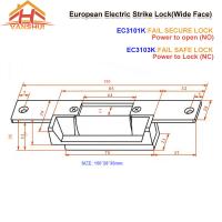 China EU Type Access Control Electric Strike Door Lock With Wide Face with NO/NC for sale