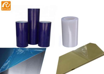 China Anti Scratch Aluminum Protective Film Blue PE Wrap Roll 30-150 Micron for Metal Surface for sale