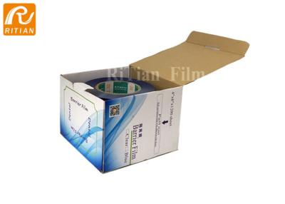 China Disposable PE Dental Barrier Film 4x6 Inch 1200 Sheets with Dispenser Box Blue for sale
