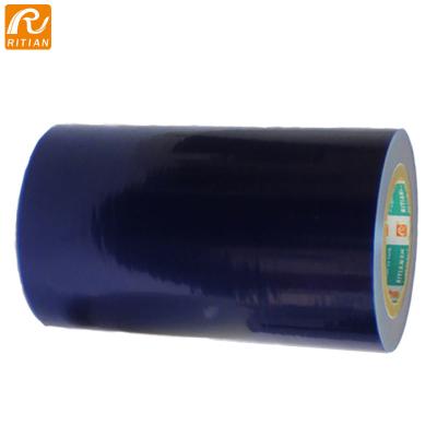 China Blue PE Protective Film 30-70 Micron Anti Scratch Wrapping Tape for Metal Packing for sale