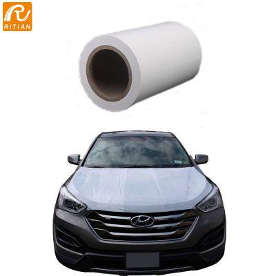 China Ritian OEM Anti UV White Glossy Opaque PE Car Paint Surface Protection Film 70um 100m for sale