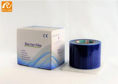 China Blue Non-Sticky Edge Dental Barrier Film 4x6 Inches 1200 Sheets 50um LDPE for sale