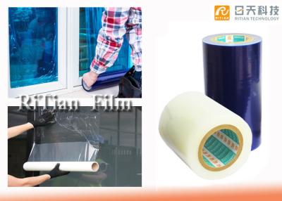 China PE Adhesive Window Glass Protective Film 50 Micron Sunblock Barrier Leaves No Residue for sale