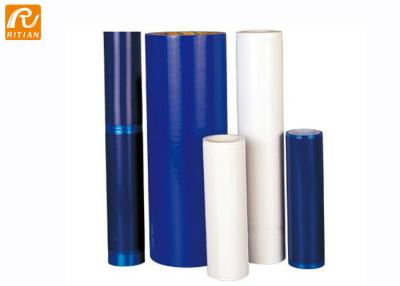 China PE Protective Film Tape 50um for Soft Emblem Name Plate Logo Plate Clear Blue for sale