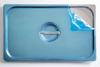 China PE Anti Scratch Stainless Steel Protective Film Solvent Based Acrylic 0.05mm Thick Blue for sale