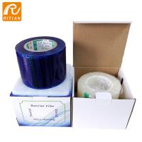 China Non-Sticky Edge Dental Barrier Film 4x6 Inch 1200 Sheets Solvent-Based Acrylic Blue Medical Protective Film for sale