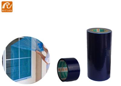 China Self Adhesive Glass Protection Film 61cm x 50m 60um PE Blue for sale