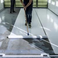 China Self Adhesive PE Floor Protection Film 50 Micron Blue Transparent Anti Dust Waterproof for sale